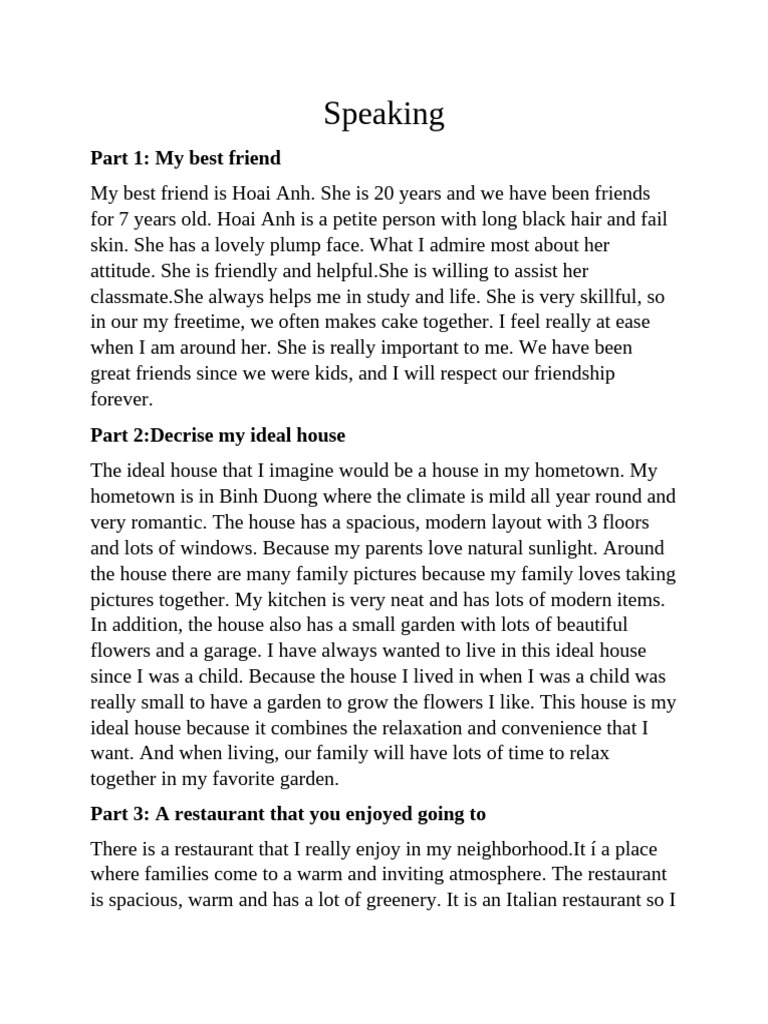 Speaking E4 | PDF | Meal