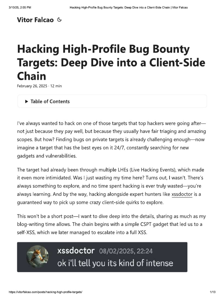 Hacking High-Profile Bug Bounty Targets | PDF