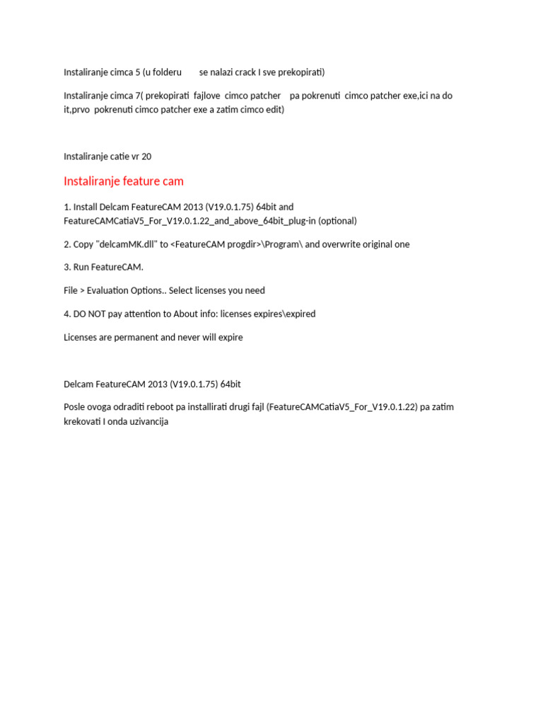 Instaliranje Cimca 5 | PDF