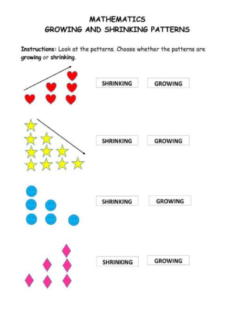 Multiple Choice SHRINKING PATTERNS | PDF