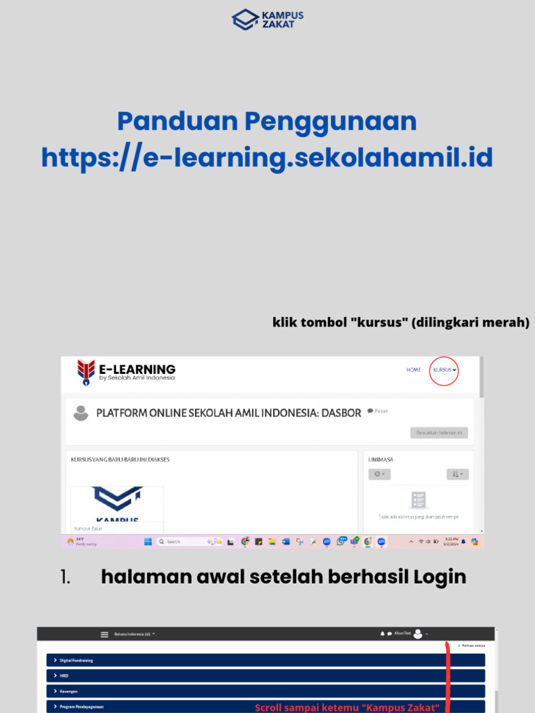 Panduan Penggunaan e - Learning | PDF