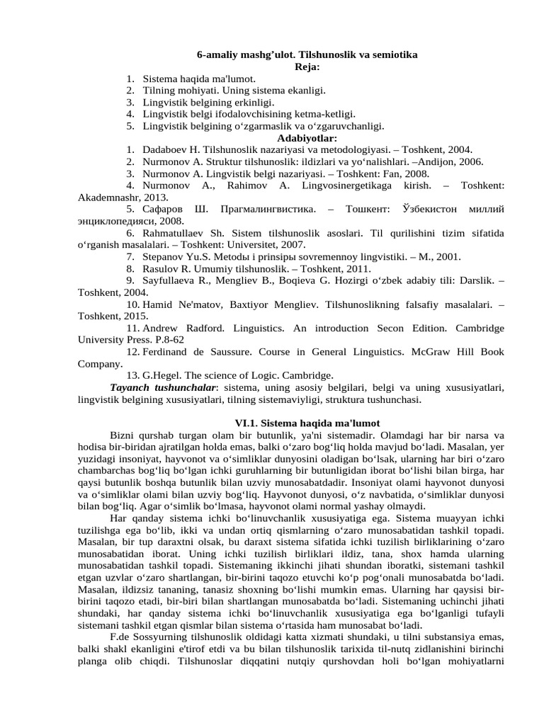 TF.6-amaliy Mashg'ulot | PDF