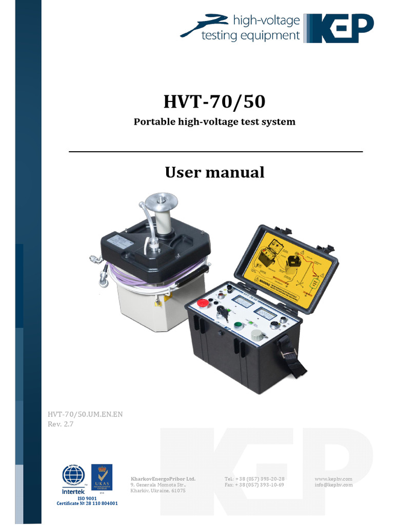 HVT-70-50 UM EN EN Rev2 7 | PDF | High Voltage | Power Supply