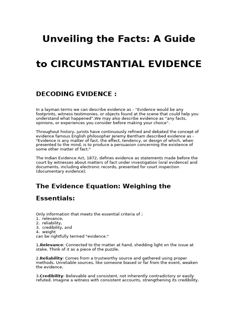 Understanding Circumstantial Evidence Guide | PDF | Circumstantial ...