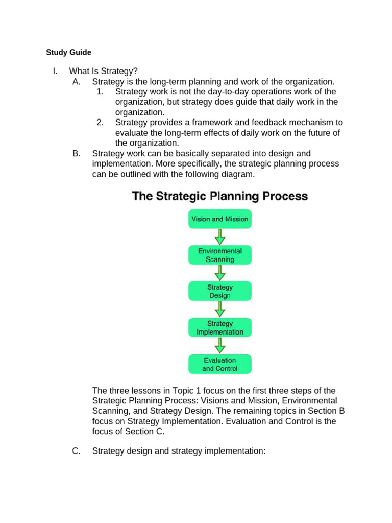Study Guide1 B Strategy and SWOT | PDF | Swot Analysis | Business
