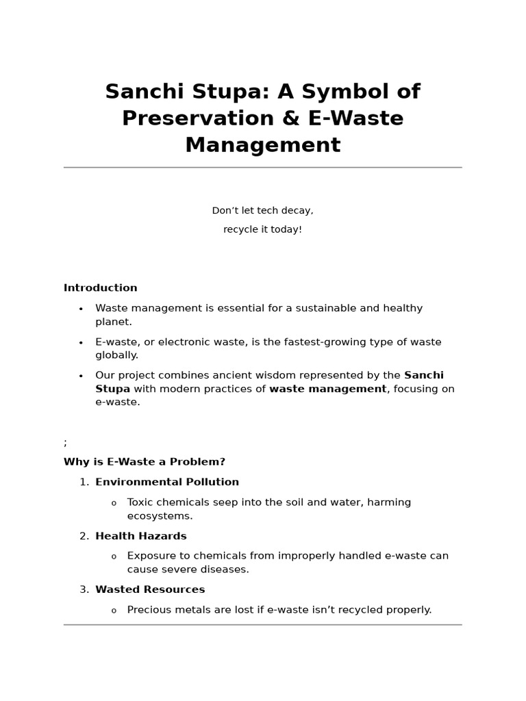 Sanchi Stupa Research Work | PDF | Electronic Waste | Waste