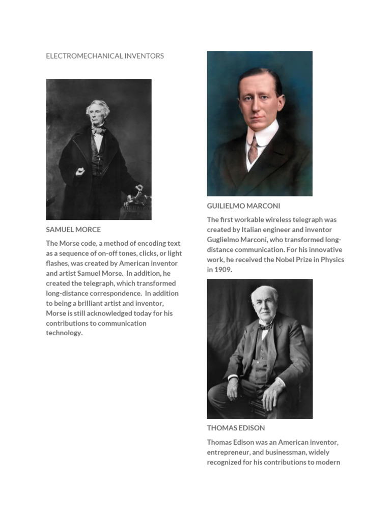 Pioneers of Communication Technology | PDF | Telegraphy | Computing