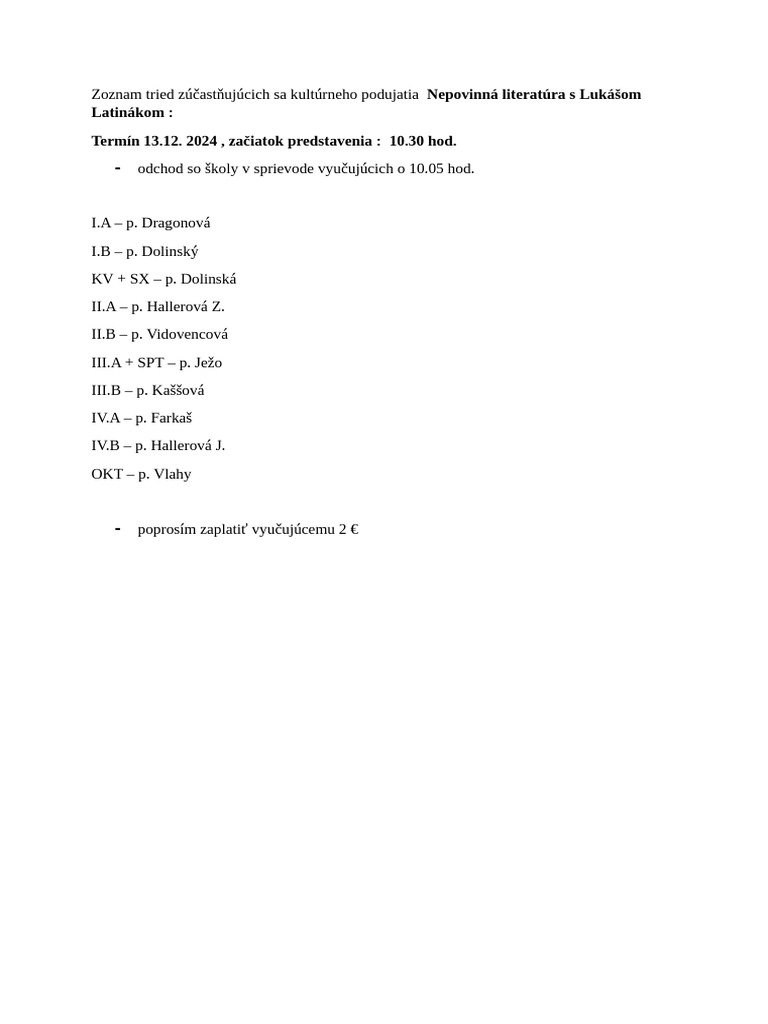 Latinák –žiaci | PDF