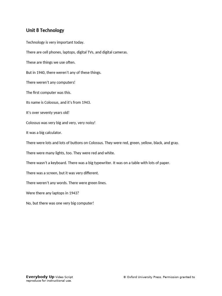 EU2e L3U8 Technology Script | PDF