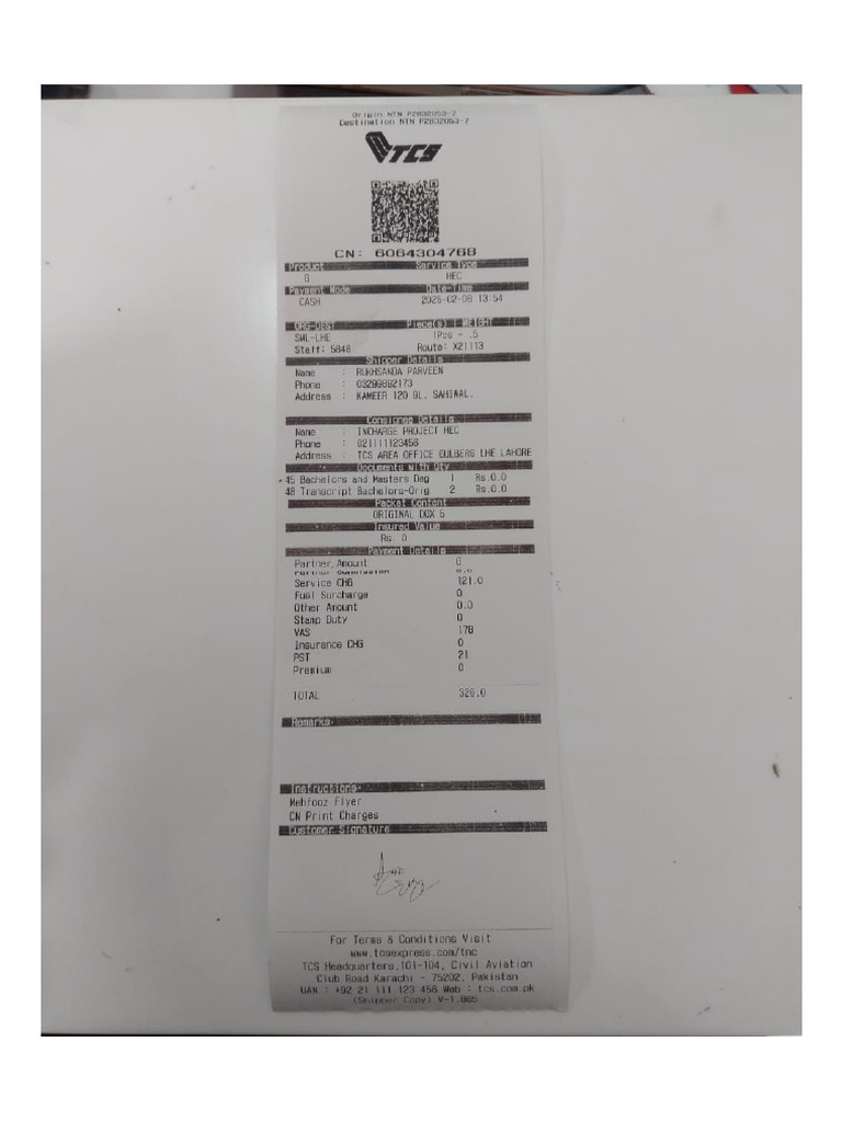 TCS Slip | PDF