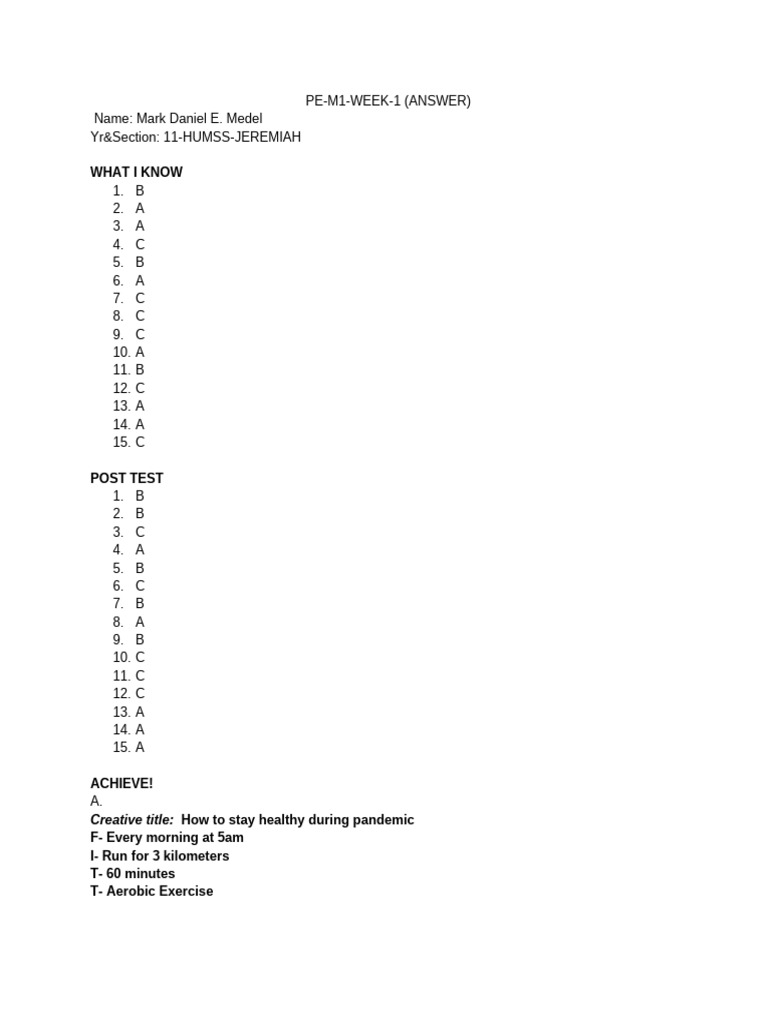 P.E MODULE 1answer | PDF