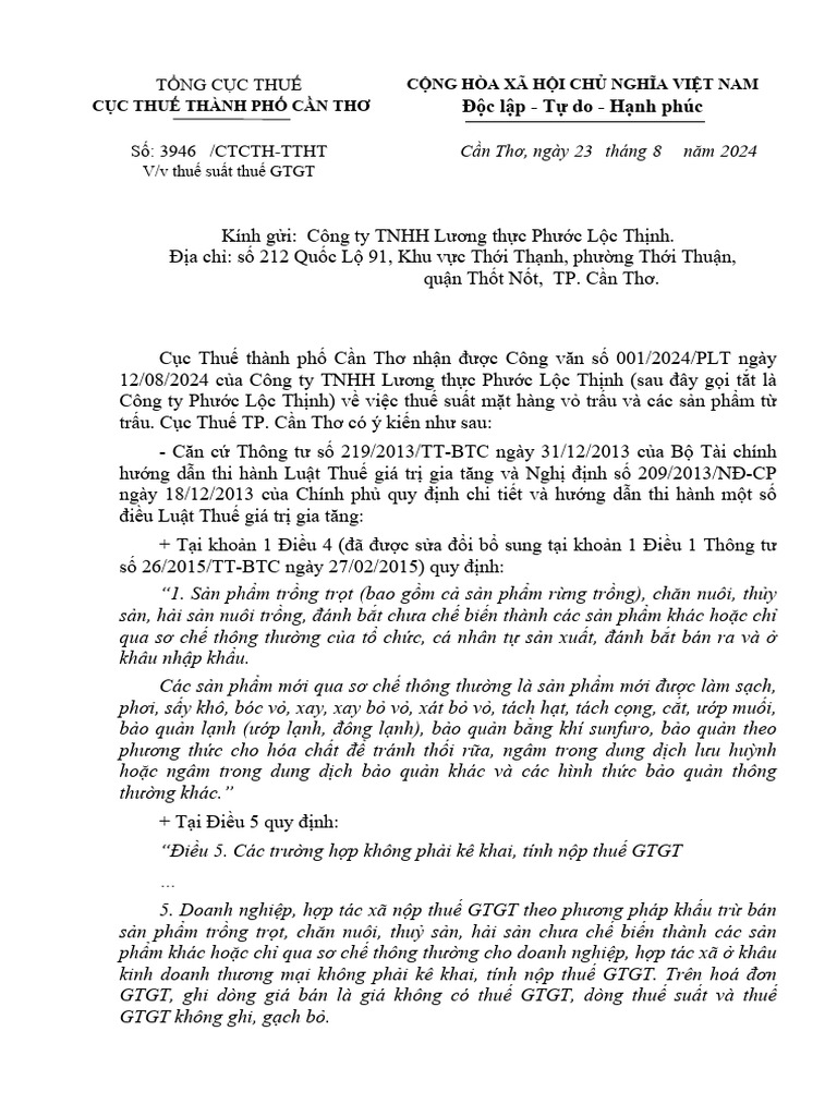 Công văn-3946-CTCTH-TTHT | PDF