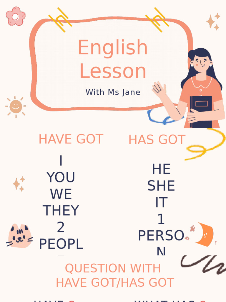 Colorful Pastel Cute English Lesson Teacher Student Presentation | PDF ...