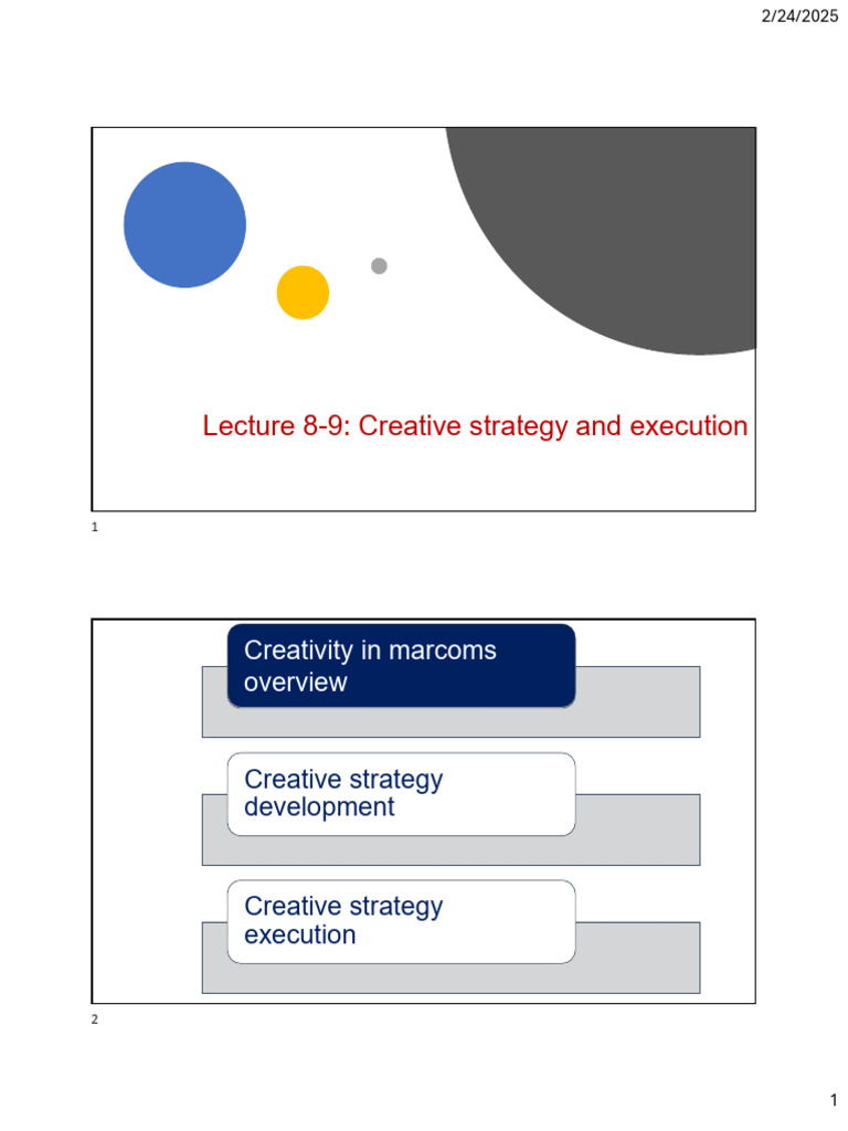 8-9. Creativity Strategy and Execution | PDF | Brand | Target Audience