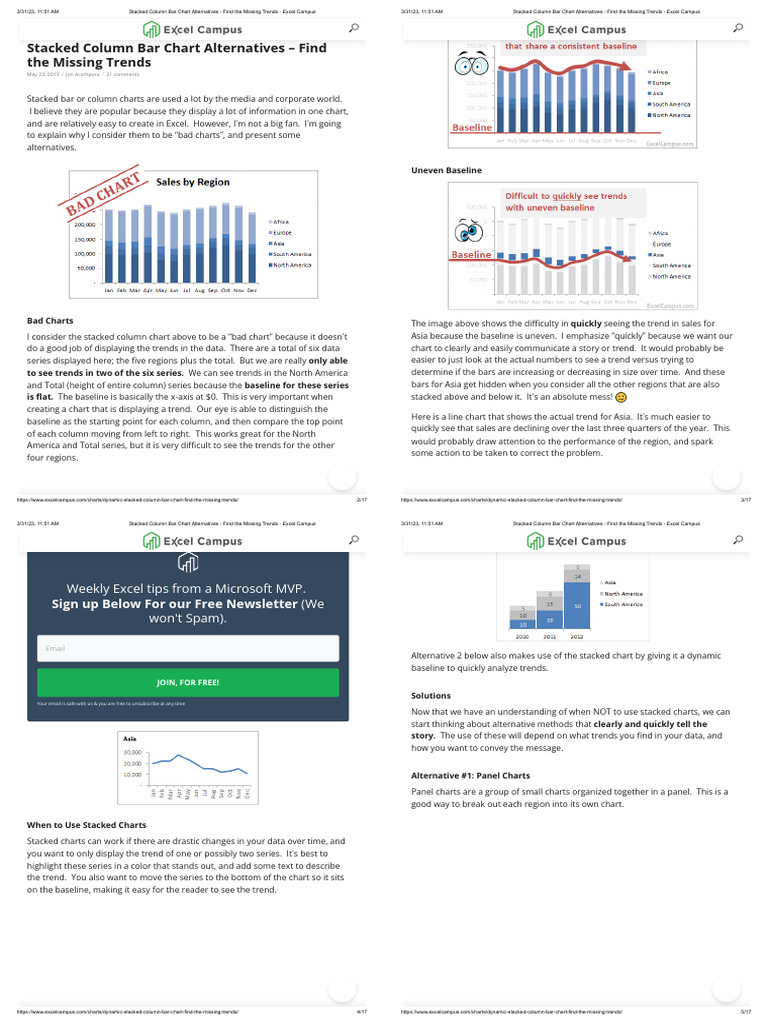 Stacked Column Bar Chart Alternatives - Find The Missing Trends - Excel ...