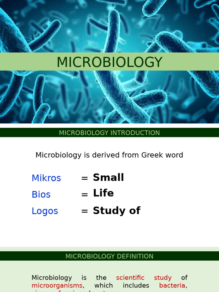 Introduction To Microbiology | PDF | Microbiology | Louis Pasteur