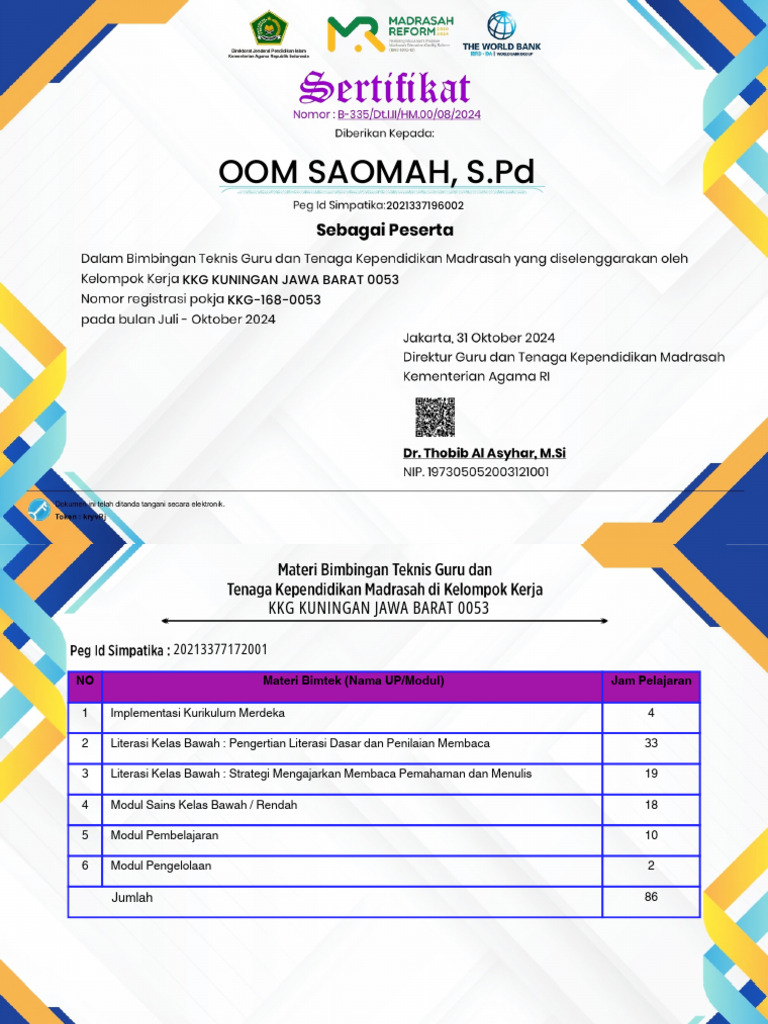 Sertifikat-Peserta-2024-OOM SAOMAH, S.PD - PDF GANJIL | PDF