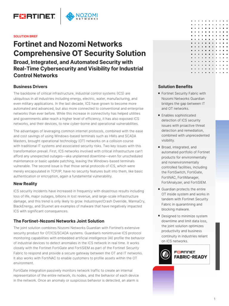 SB-Fortinet-Nozomi | PDF | Computer Security | Security