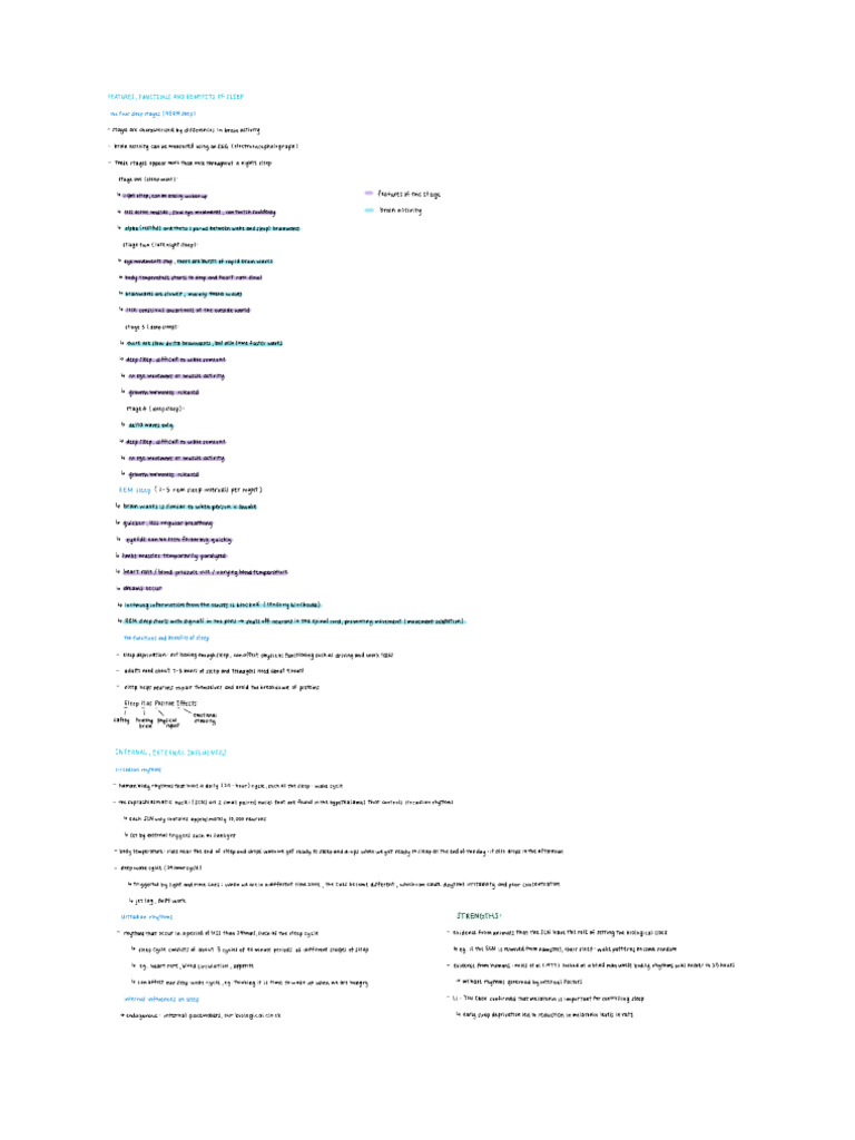 IGCSE Unit 7 - Sleep and Dreaming | PDF | Sleep | Circadian Rhythm