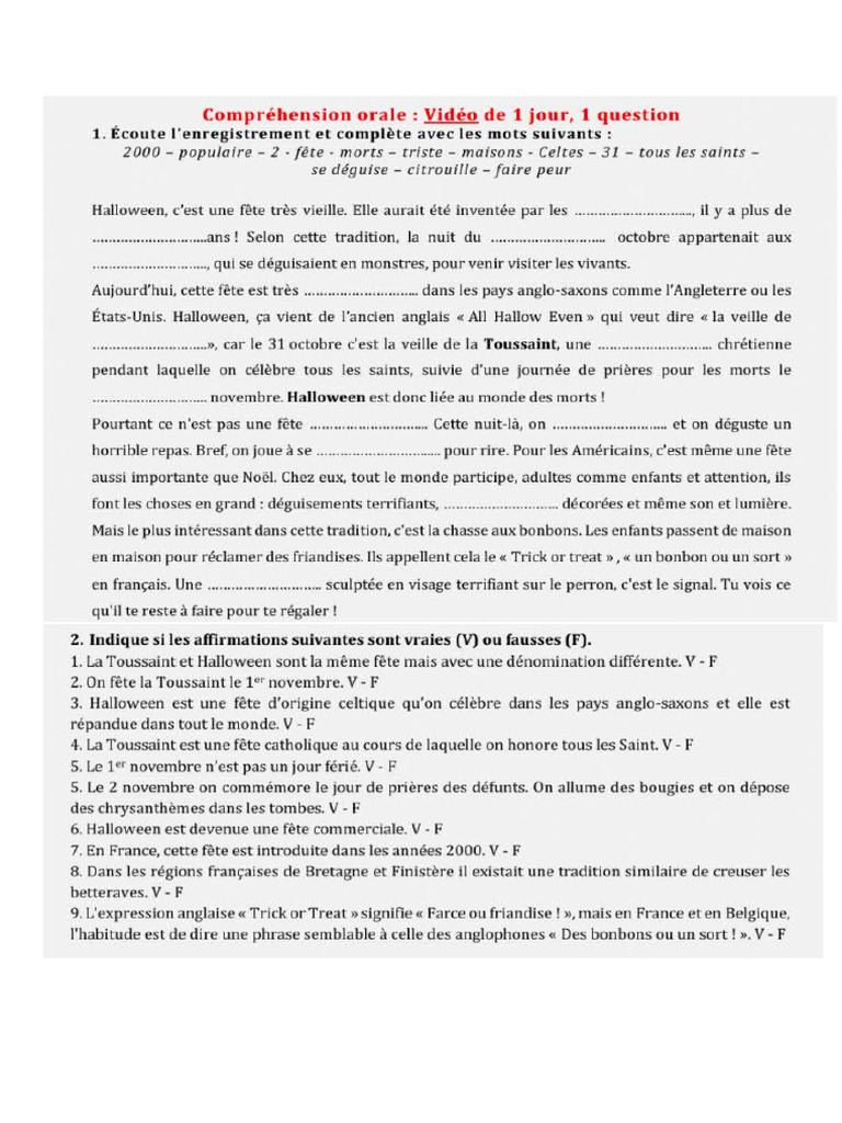 1 Jour 1 Question Halloween | PDF