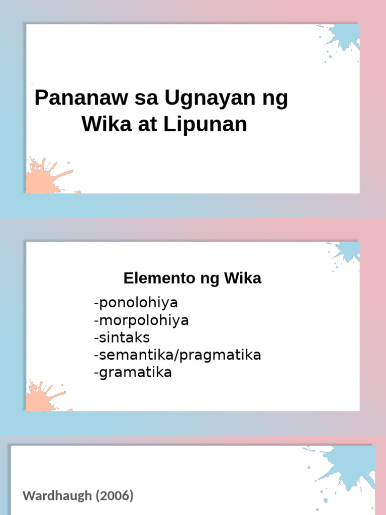 Ugnayan NG Wika at Lipunan | PDF