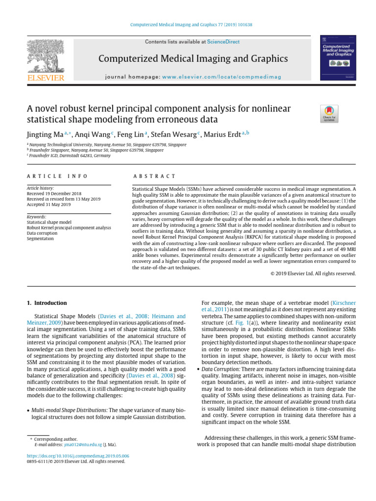 Ma Et Al - 2019 - A Novel Robust Kernel Principal Component Analysis For Nonlinear Statistical ...