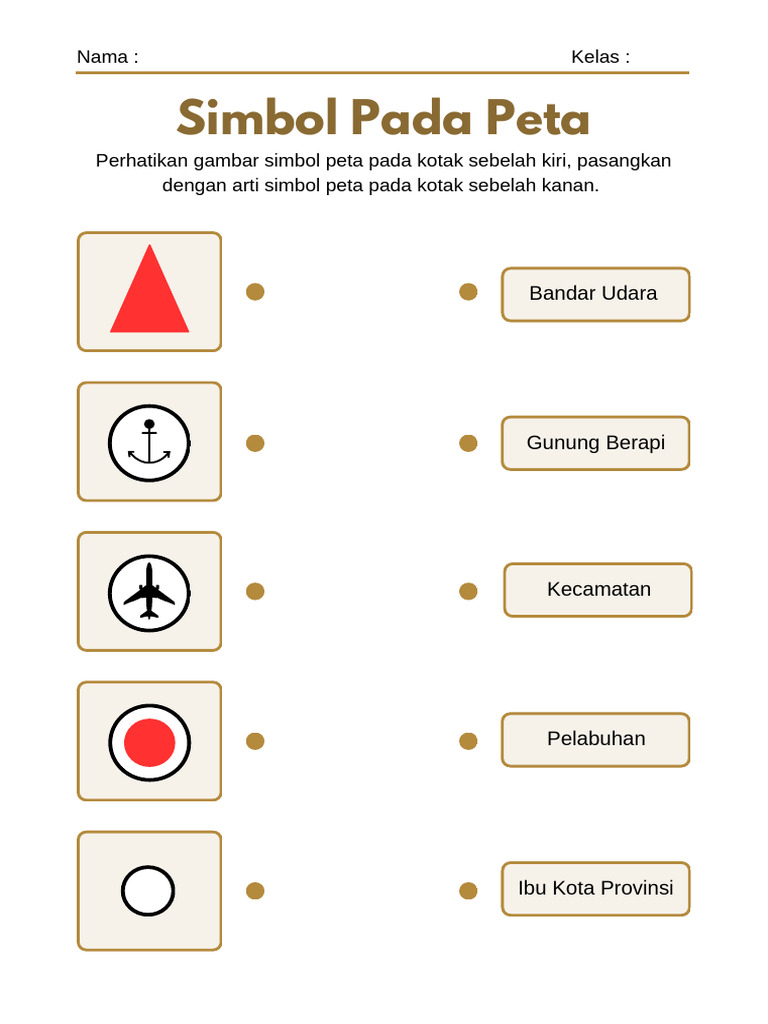 Simbol Pada Peta Lembar Kerja Putih Coklat Ilustrasi | PDF