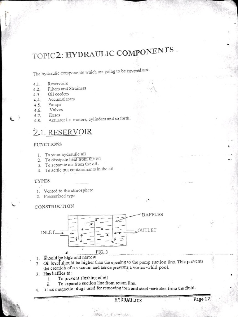 Hydraulic Component Handout | PDF
