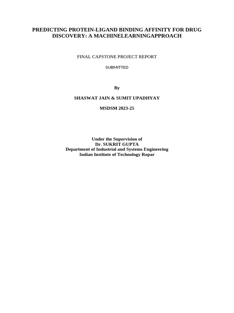 Summer Internship Project Template | PDF | Docking (Molecular) | Ligand ...