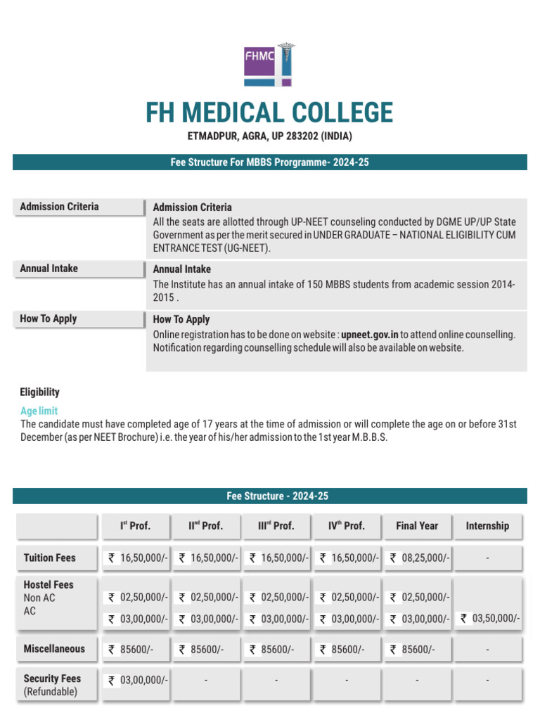 Ug Fee Structure 2024 25 | PDF | Educational Stages