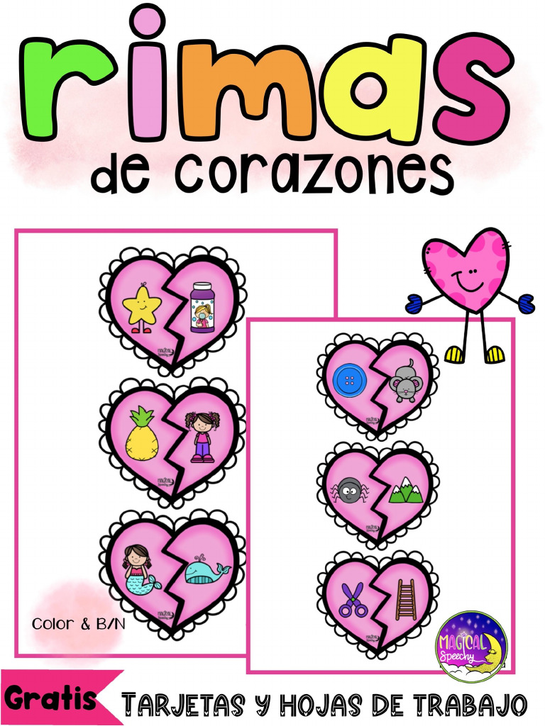SanValentnRimasSpanishRhymesValentinesDayFlashcardsWorksheets 1 | PDF