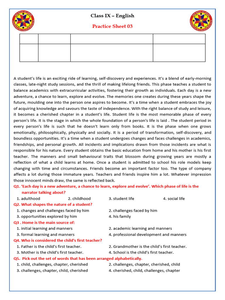 CEP C-9 English Practice Sheet 03 | PDF | Obesity