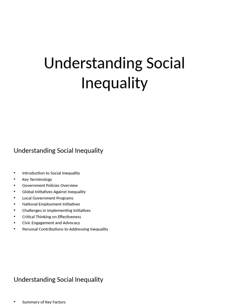 Understanding Social Inequality | PDF | Economic Inequality ...