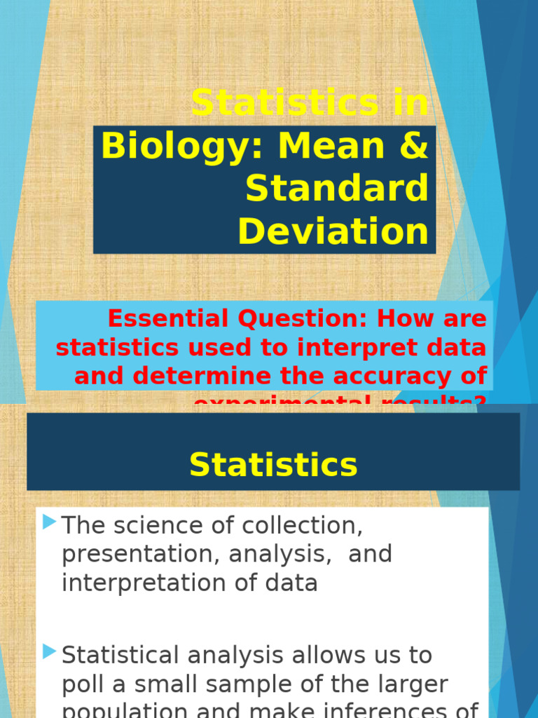 Statistics in Biology Part 1 Mean and Standard Deviation Web | PDF ...