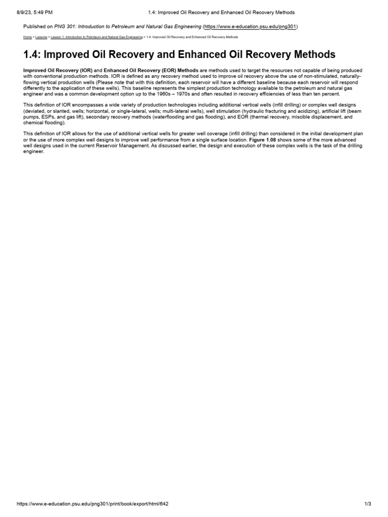 Oil Recovery Techniques Explained | PDF | Enhanced Oil Recovery ...