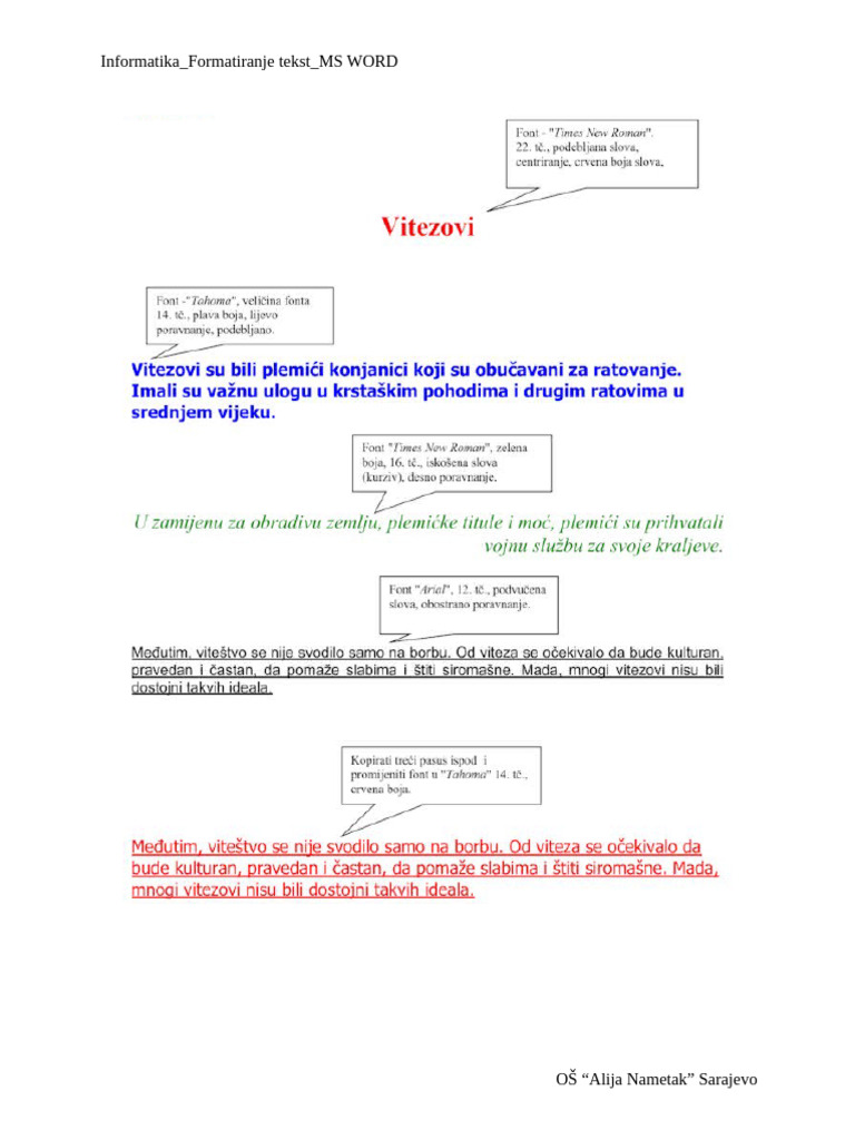 Vježba 13 - MS Word - Formatiranje Teksta - IV | PDF