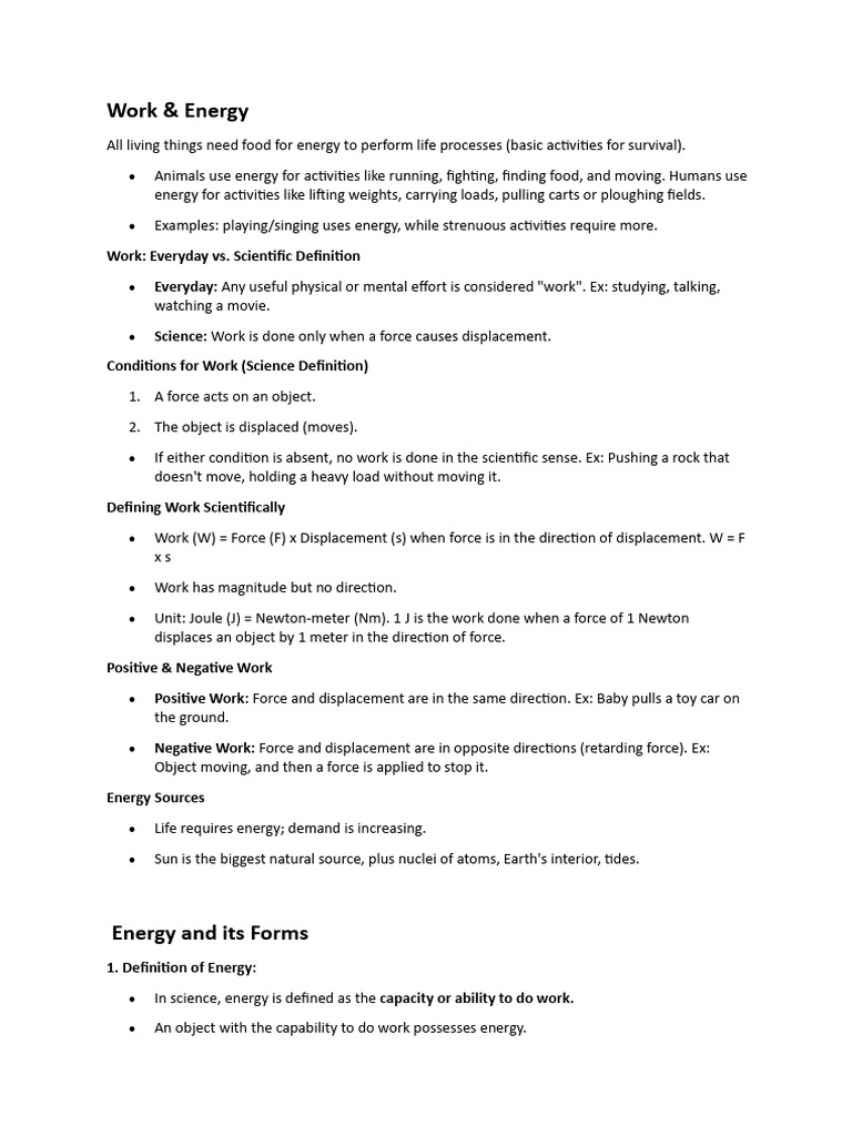 Work and Energy | PDF | Potential Energy | Kinetic Energy