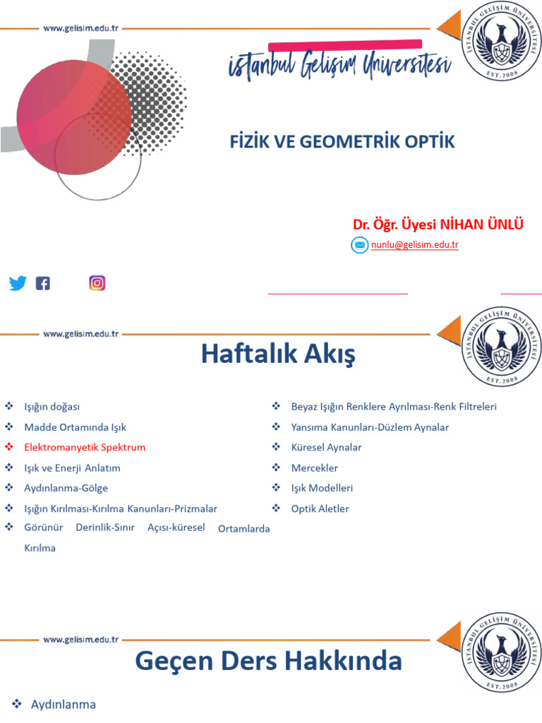Fizik Ve Geometrik Optik 3.hafta | PDF