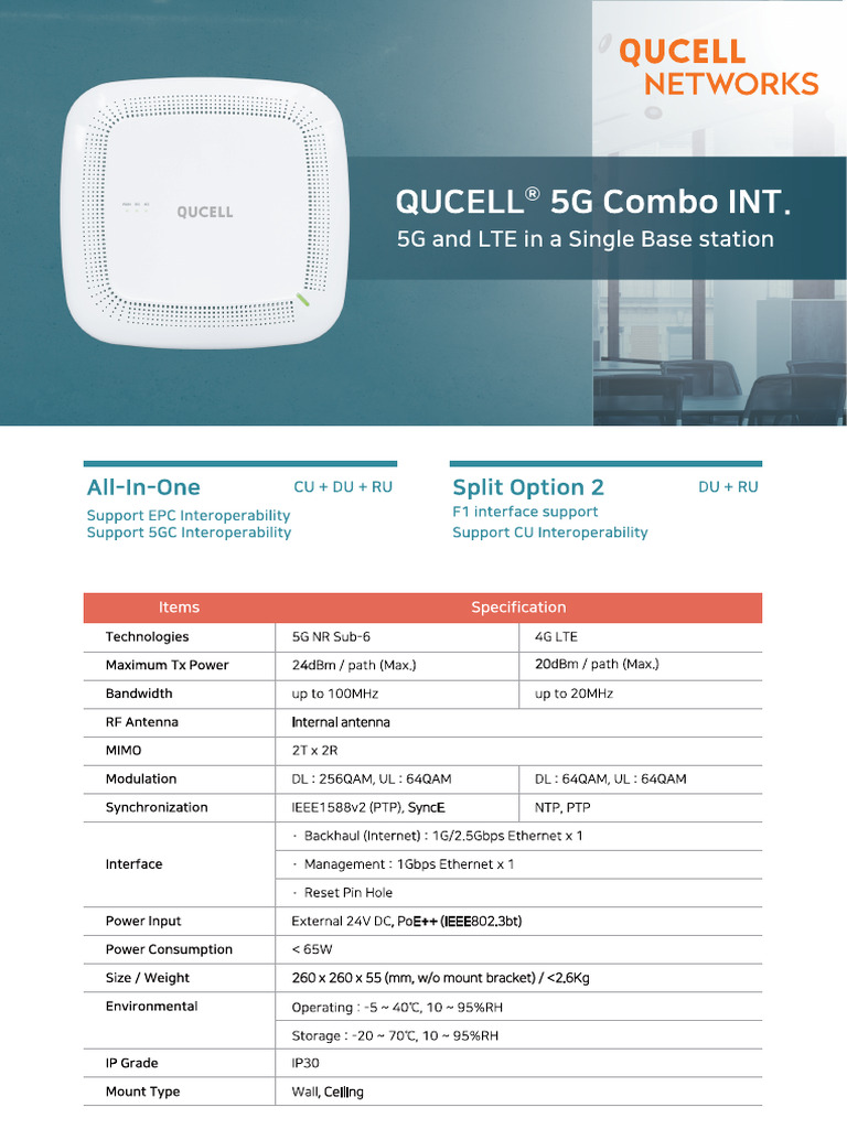 5G+LTE Combo Small Cell INT | PDF