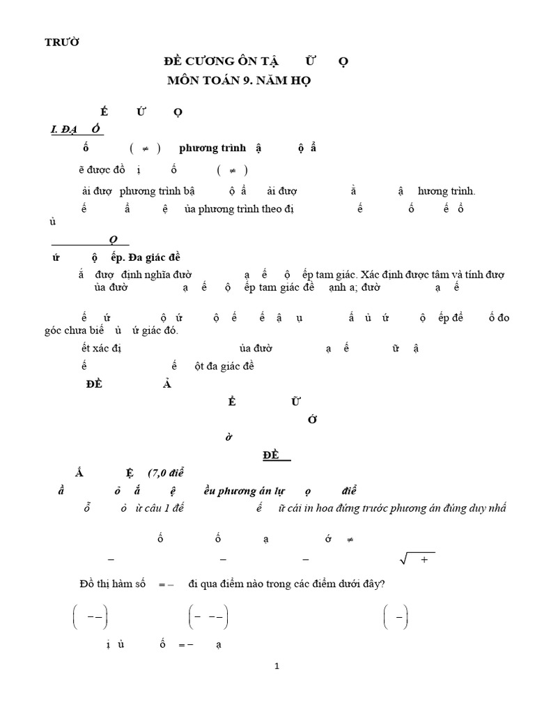De Cuong Giua Hoc Ki 2 Toan 9 Nam 2024 2025 Truong Thcs Long Toan BR VT | PDF