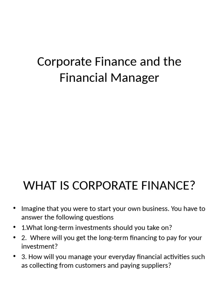 Chap 1 CORPORATE FINANCE | PDF | Stocks | Price–Earnings Ratio