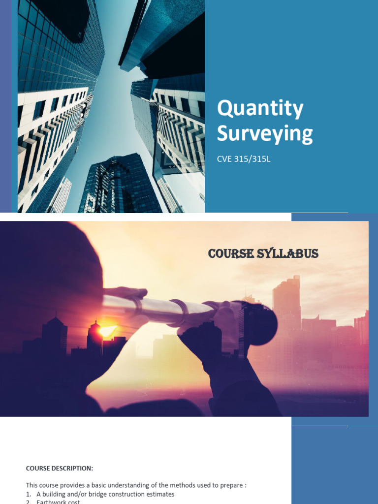 Quantity Surveying Orientation | PDF