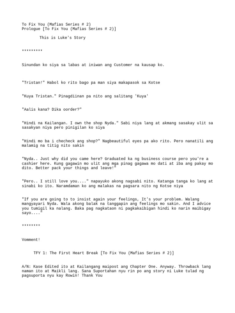 (MariaElenaLyiger) Mafia #2 To Fix You | PDF