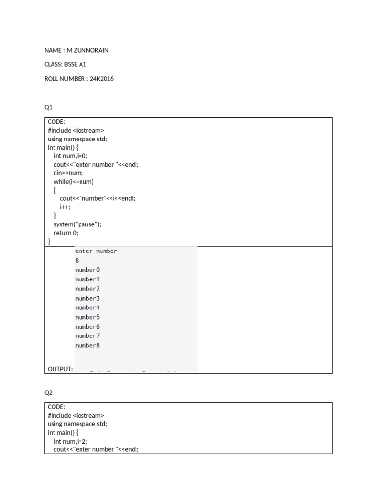 C++ Programming Exercises and Outputs | PDF | Namespace | Computer ...