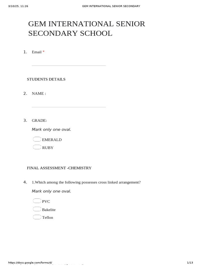 GRADE 8 CHEMISTRY - Google Forms | PDF | Ammonium | Combustion