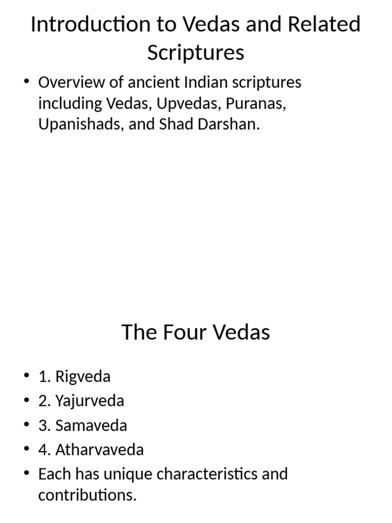 Vedas and Upvedas: An Overview | PDF