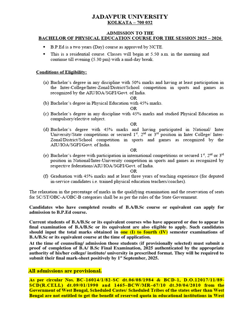 BPEd_details | PDF | University And College Admission