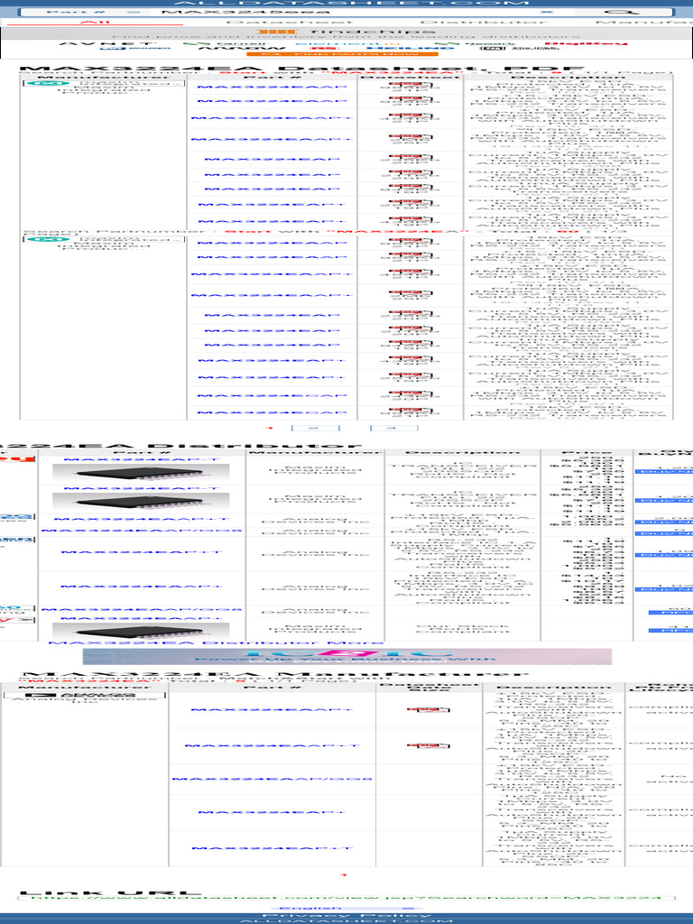 MAX3224EA Datasheet, PDF - Alldatasheet | PDF | Data Transmission | Manufactured Goods