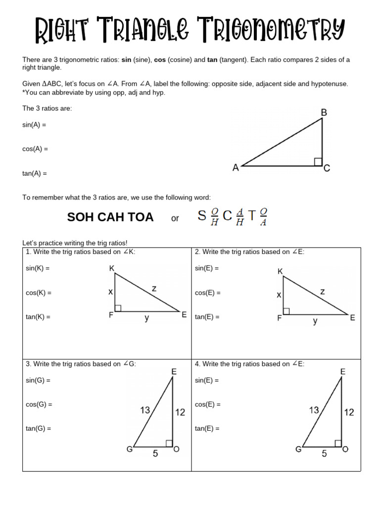 Soh Cah Toa: Sin Cos Tan | PDF
