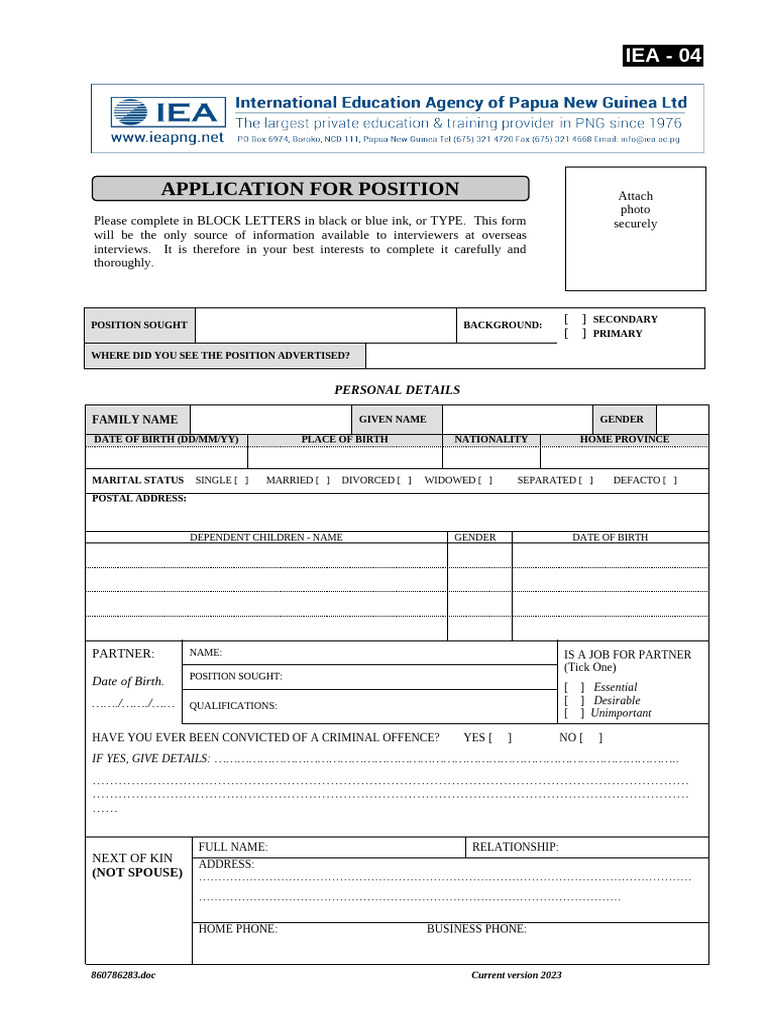 Job Application Form Template | PDF | Teachers